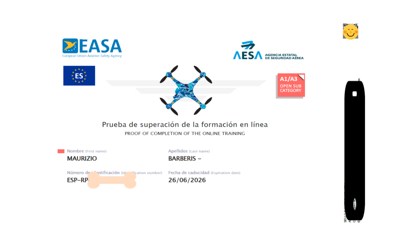 1°CERTIFICATO ESPANA AESA - MB.AerialPhoto